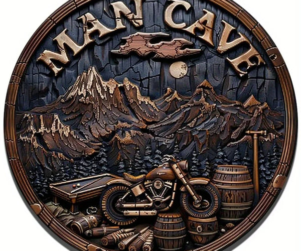 Vintage Metal Man Cave Sign - Aluminum Decor | Durable, Rustproof ...